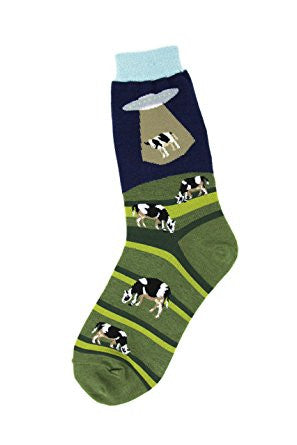 Women’s Aliens & Cows Socks | Jilly's Socks 'n Such