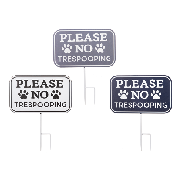 “Please No Trespooping” Mini Stake Sign | Jilly's Socks 'n Such